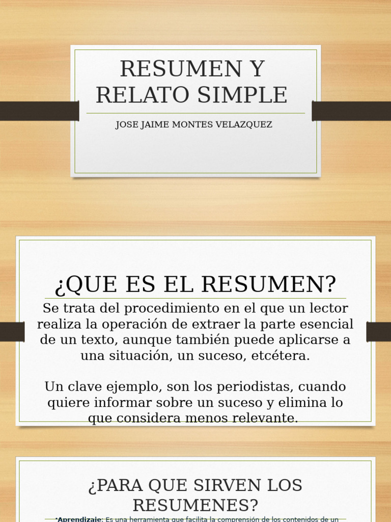 Resumen y Relato Simple | PDF