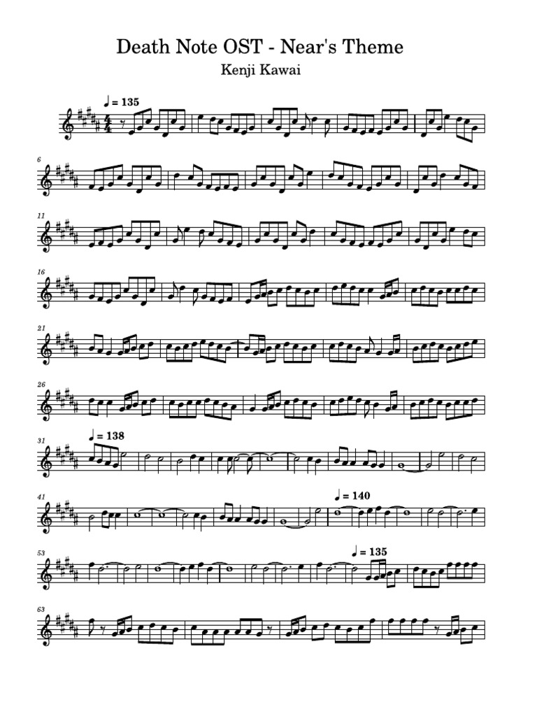 Death Note OST - Near's Theme | PDF