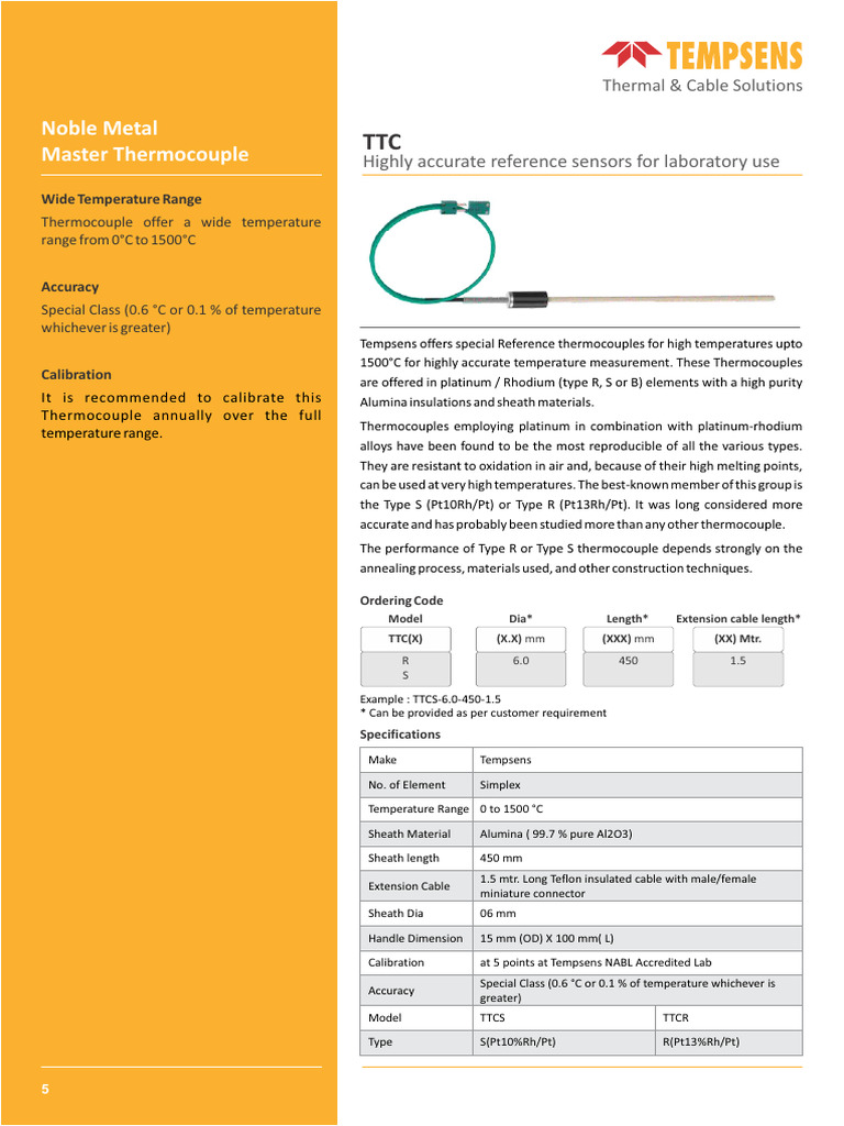 High-Temperature Reference Thermocouples | PDF | Thermocouple | Applied And Interdisciplinary ...