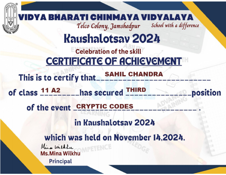 Cryptic Codes - Sahil Chandra - 11 A2 | PDF