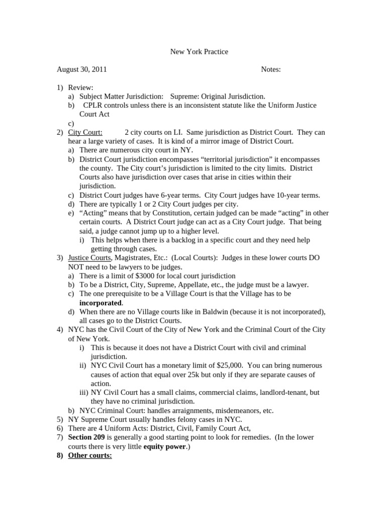 Overview of New York Court System | PDF | Service Of Process | Lawsuit