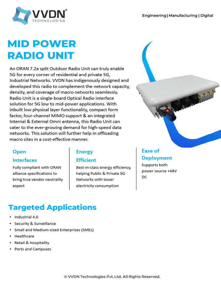 5g NR Enterprise Mid Power Radio Unit | PDF | Electricity | Wireless