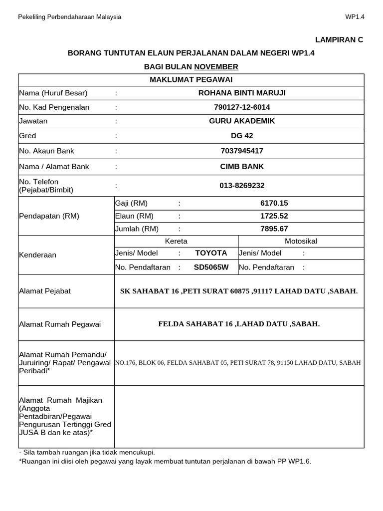 Borang TNT PP WP 1.4 - 1.1.2024 | PDF