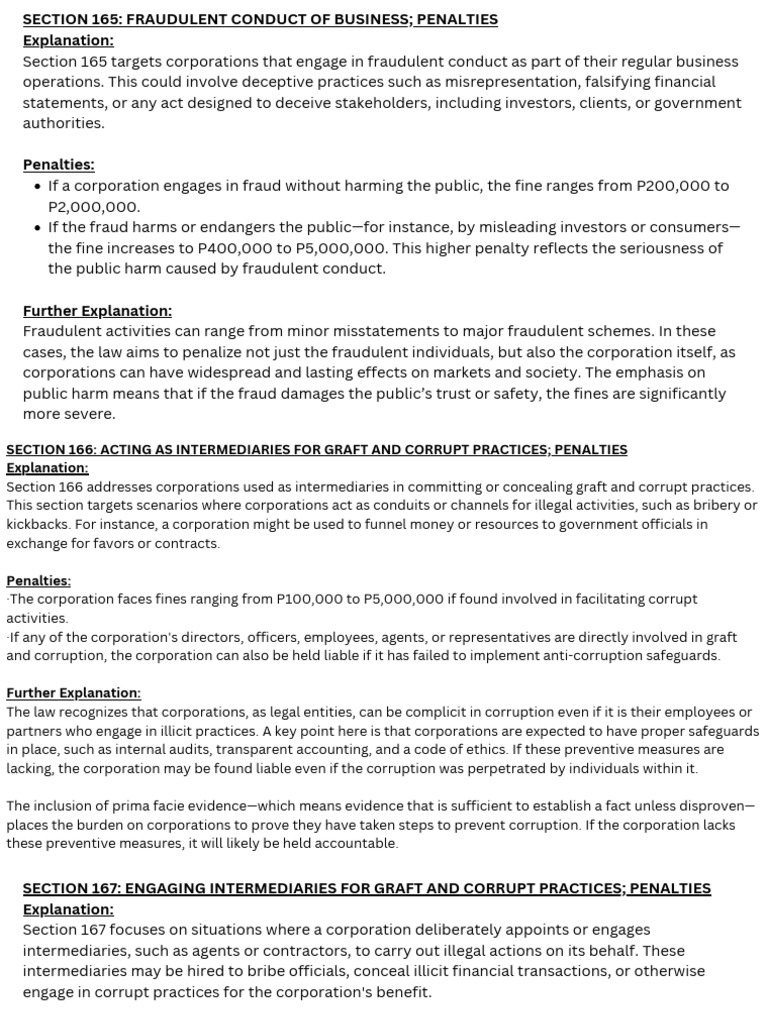 Section 165: Fraudulent Conduct of Business Penalties Explanation | PDF ...