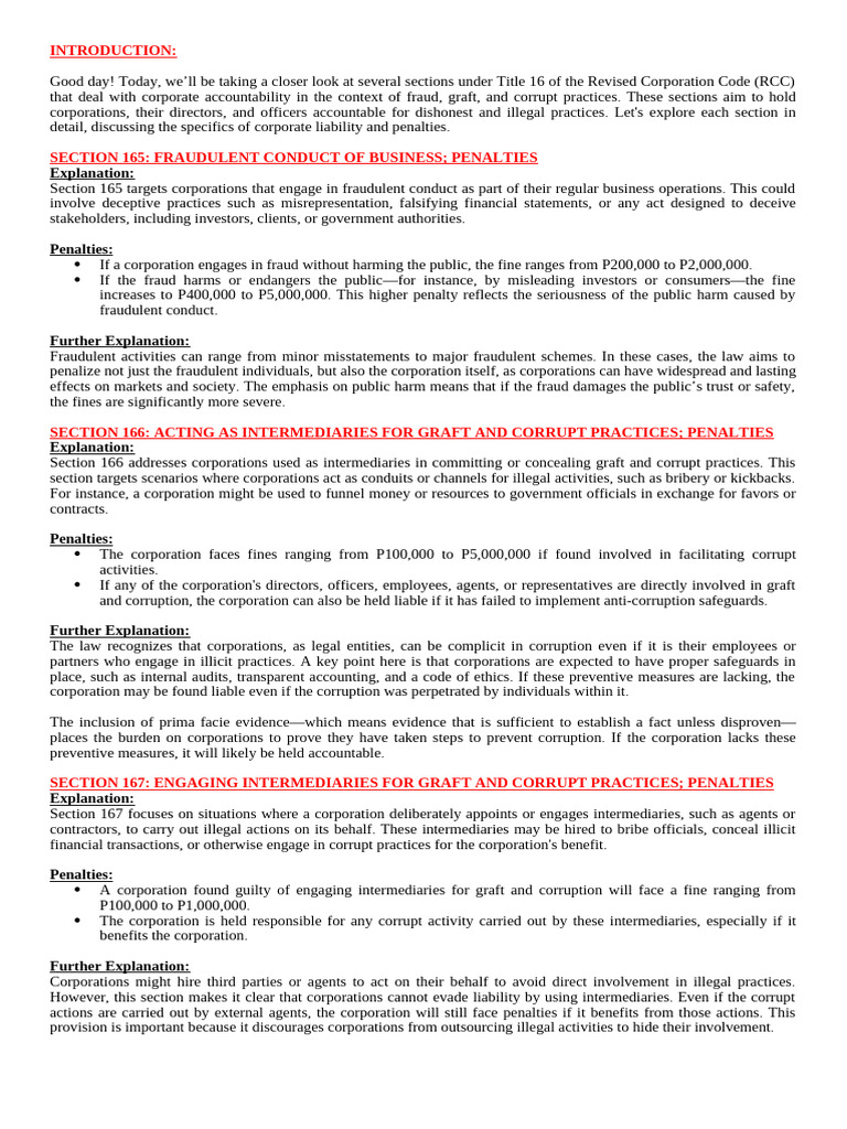 Law Script | PDF | Fraud | Corruption