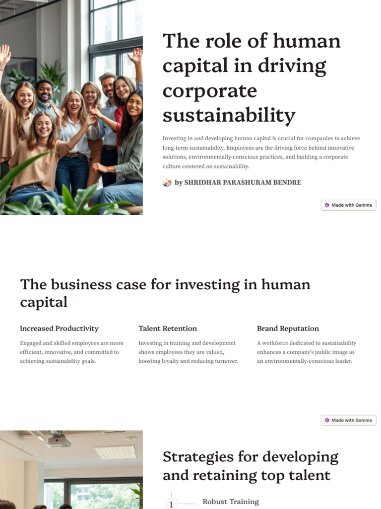 The Role of Human Capital in Driving Corporate Sustainability | PDF ...