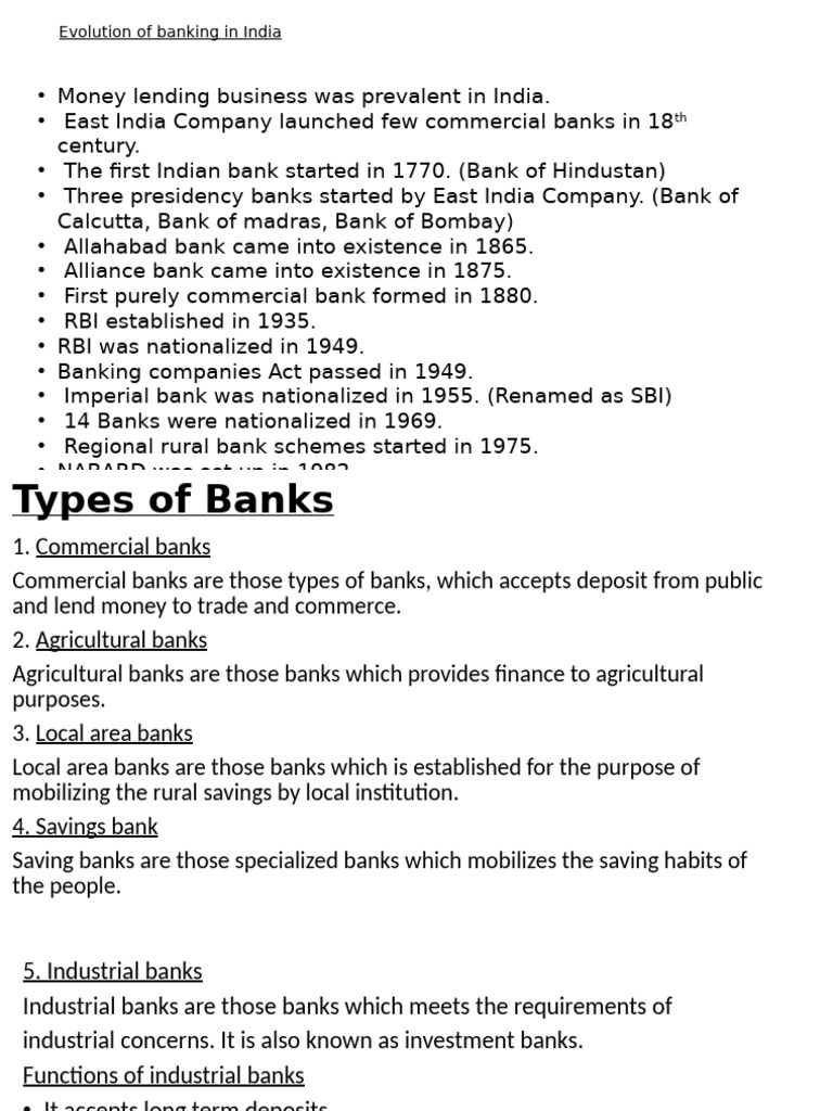 Evolution of Bank | PDF | Banks | Business