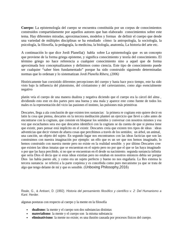 Cuerpo Practicas Culturales | PDF | Conocimiento | René Descartes