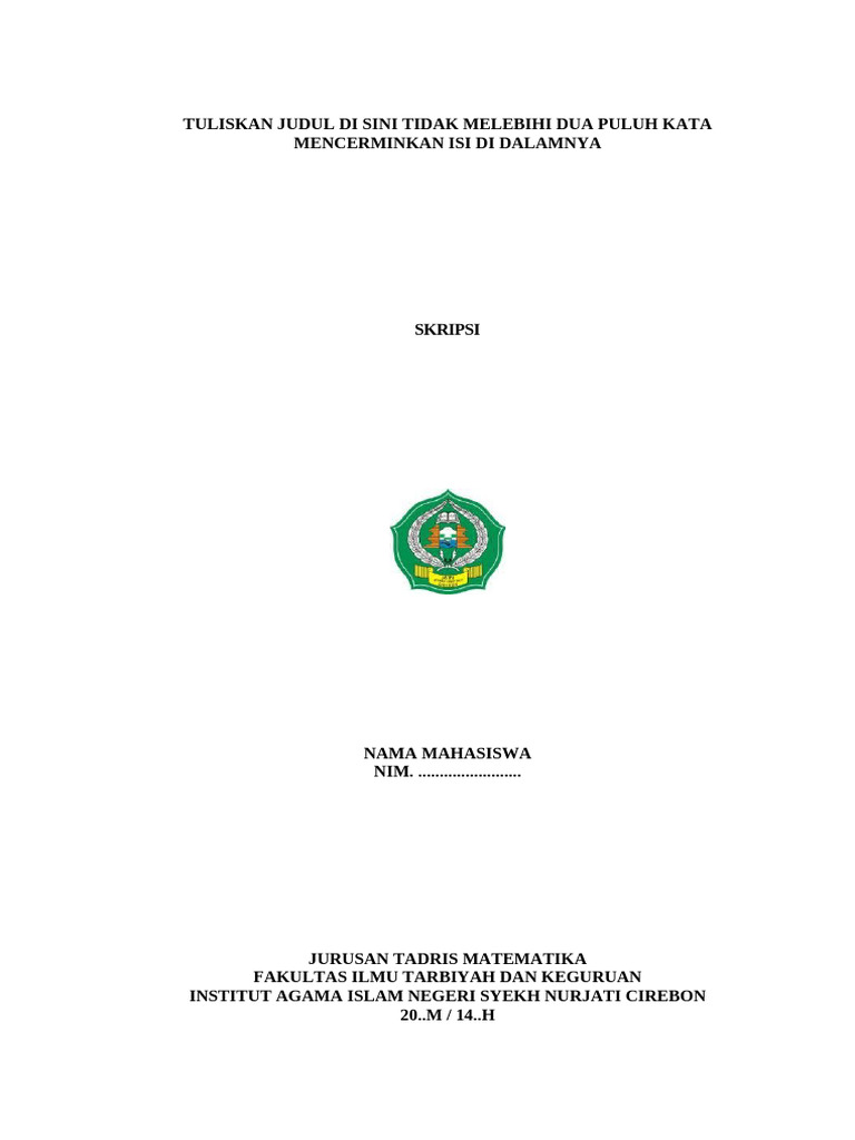 Template Skripsi TMTK v2020 01 28 | PDF