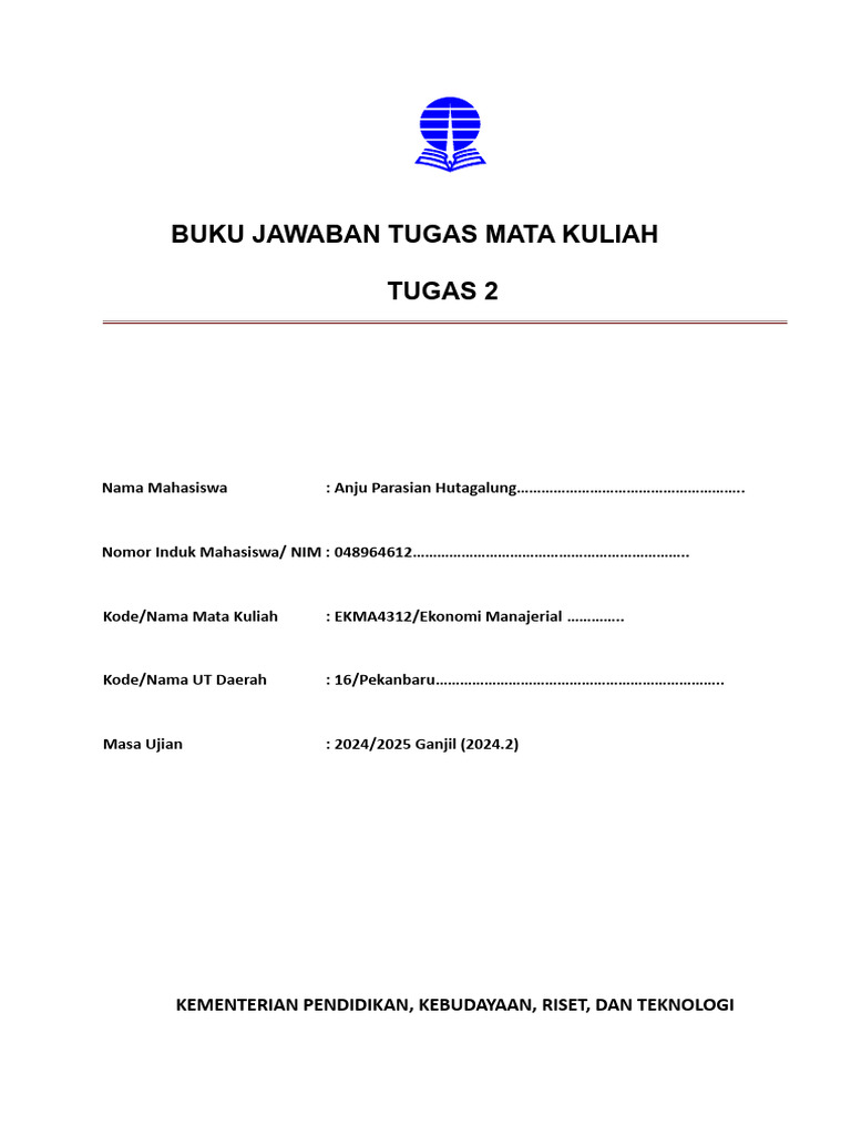 TMK Tugas 2 Ekonomi Manajerial. Anju | PDF