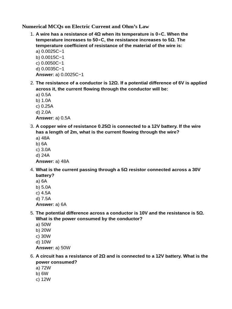 Current Electricity | PDF | Electrical Resistance And Conductance | Series And Parallel Circuits