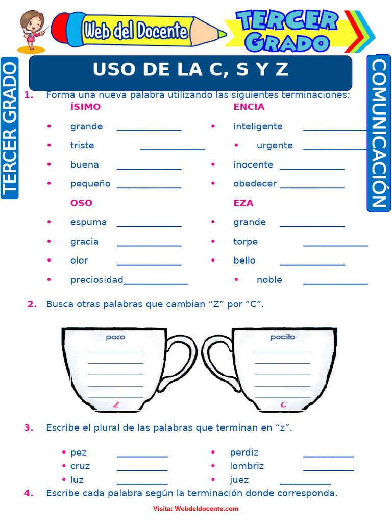 Ejercicios de Ortografía: C, S y Z | PDF