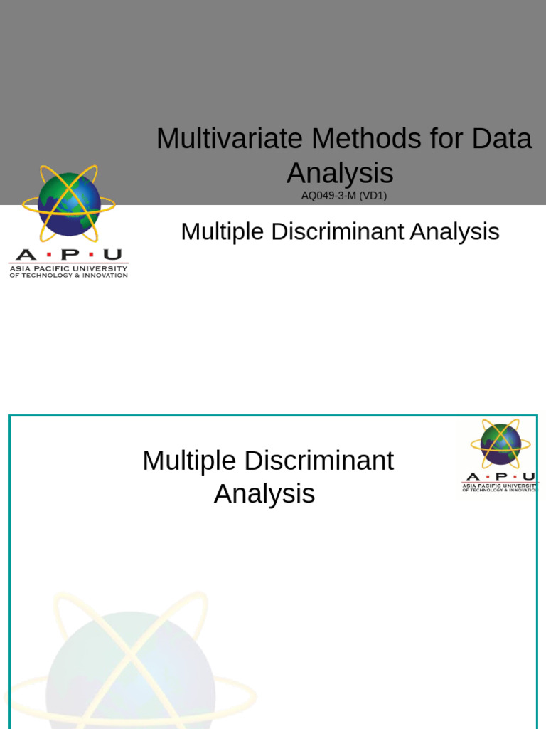 L4 Multiple Discriminant Analysis | PDF | Statistical Classification | Dependent And Independent ...
