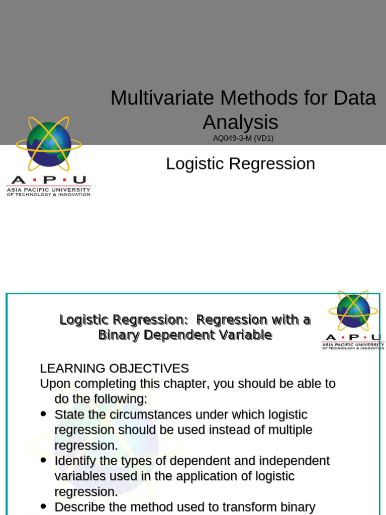 L5 Logistics Regression | PDF | Logistic Regression | Regression Analysis
