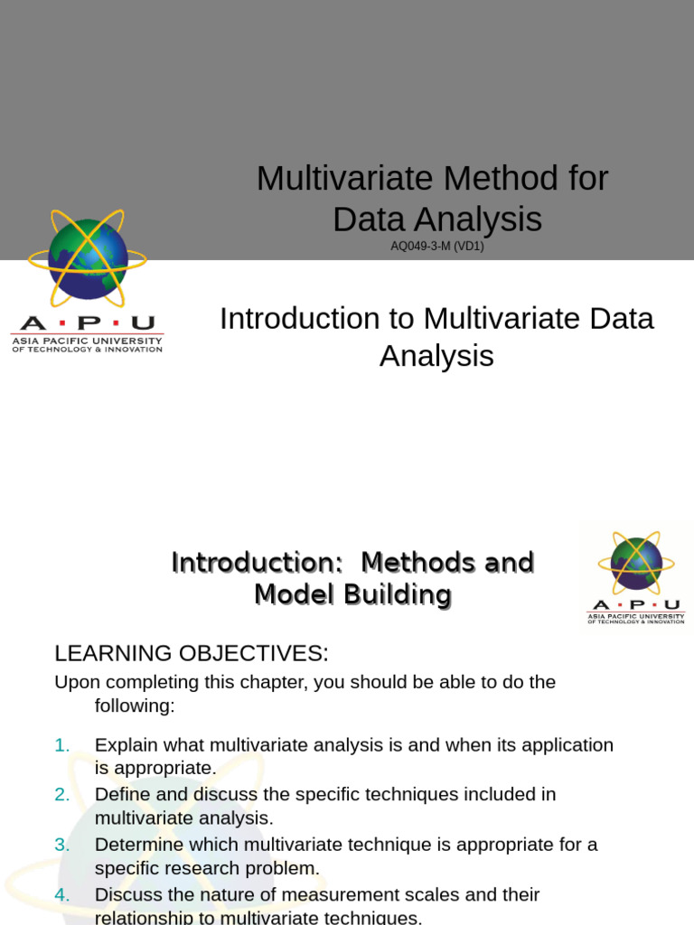 L1 Introduction To Multivariate Data Analysis | PDF | Level Of Measurement | Statistical ...