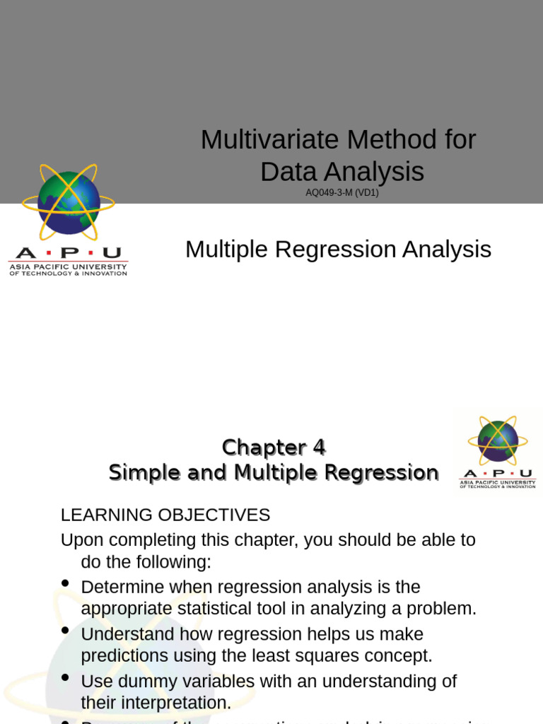 L2 Multiple Regression Analysis | PDF | Linear Regression | Regression ...