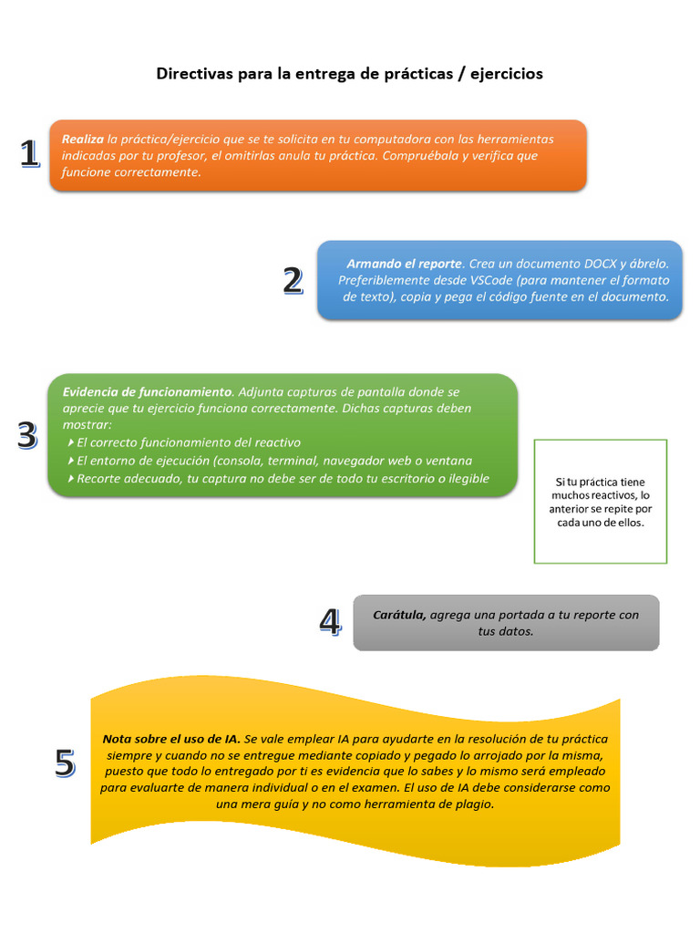 Directivas para La Entrega de Practicas | PDF