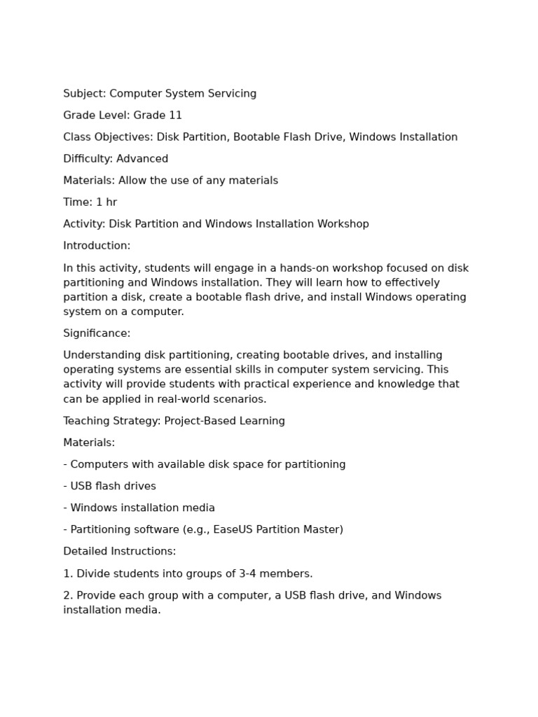 Ia Disk Part Installation | PDF | Usb Flash Drive | Booting