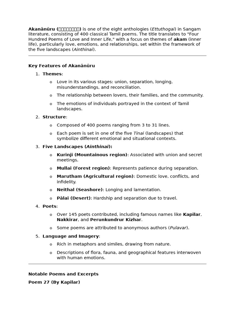 Akananuru | PDF | Tamils