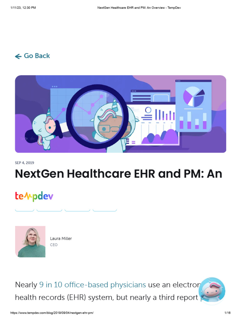 NextGen Healthcare EHR and PM - An Overview - TempDev | PDF | Electronic Health Record | Patient