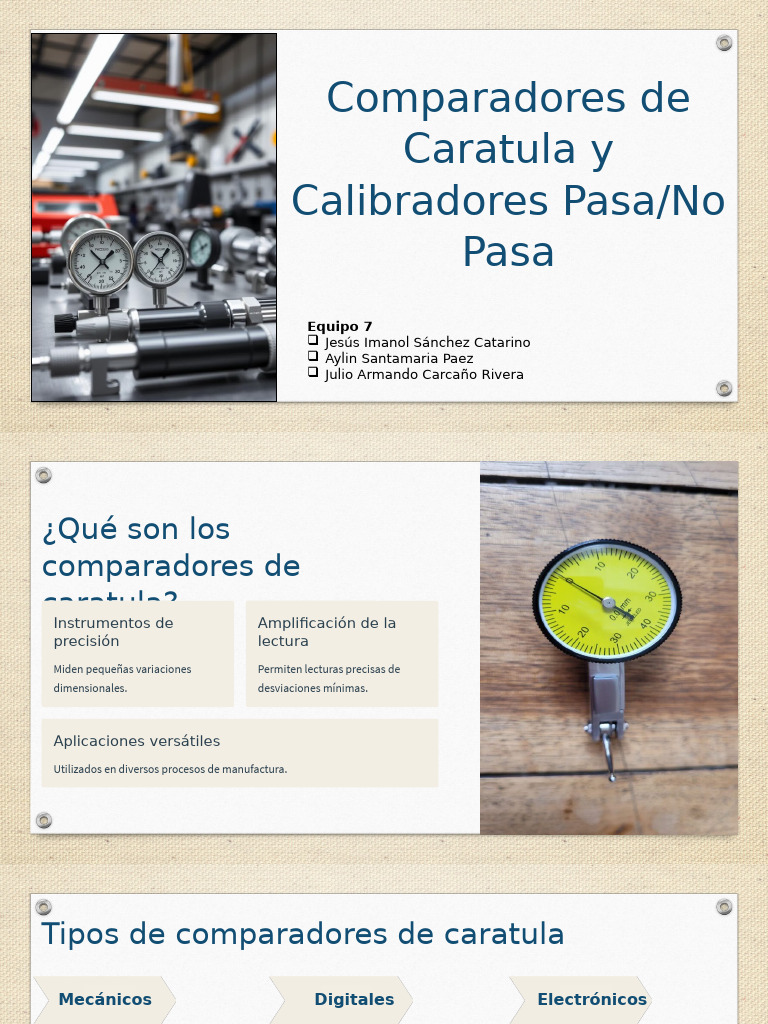 Comparadores de Caratula y Calibradores PasaNo Pasa | PDF | Calidad (comercial) | Calibración