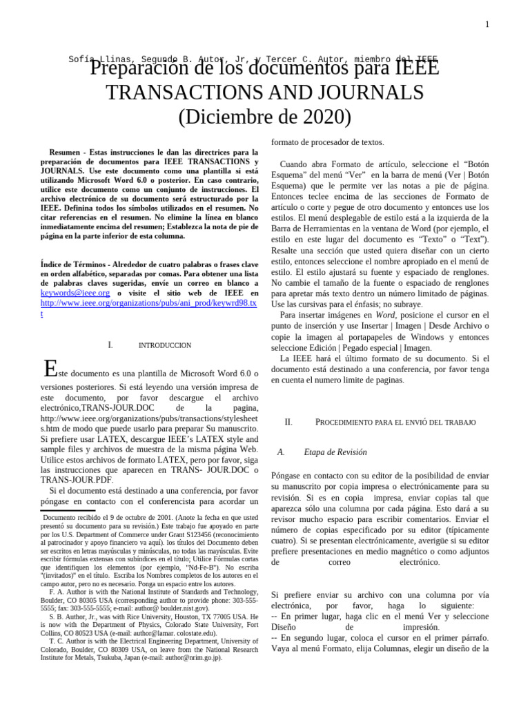 Guía IEEE para Documentos Word | PDF | Microsoft Word | Archivo de computadora