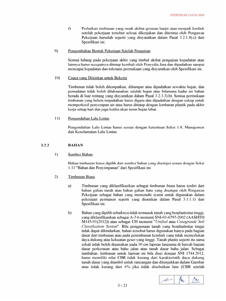 Persyaratan Timbunan Spek Bina Marga | PDF