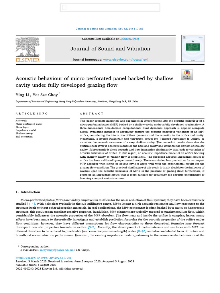 05 Acoustic Behaviour of Micro-Perforated Panel Backed by Shallow ...