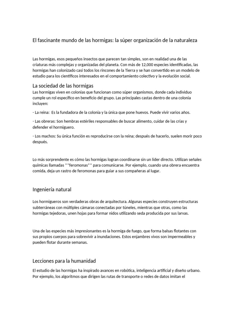 El Fascinante Mundo de Las Hormigas | PDF | Hormiga