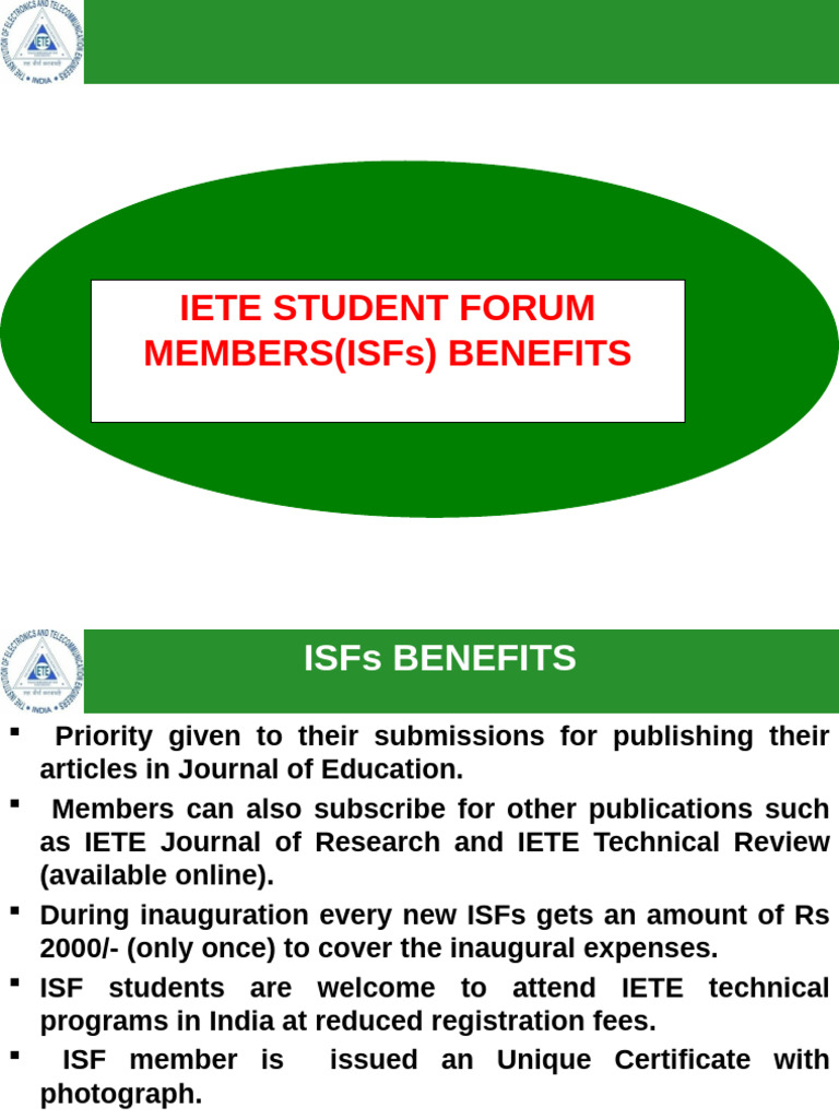 IETE ISF Membership Benefits | PDF