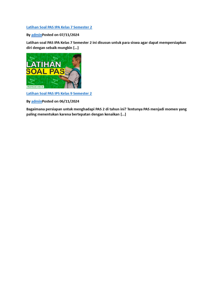 Latihan Soal PAS IPA Kelas 7 Semester 2 | PDF