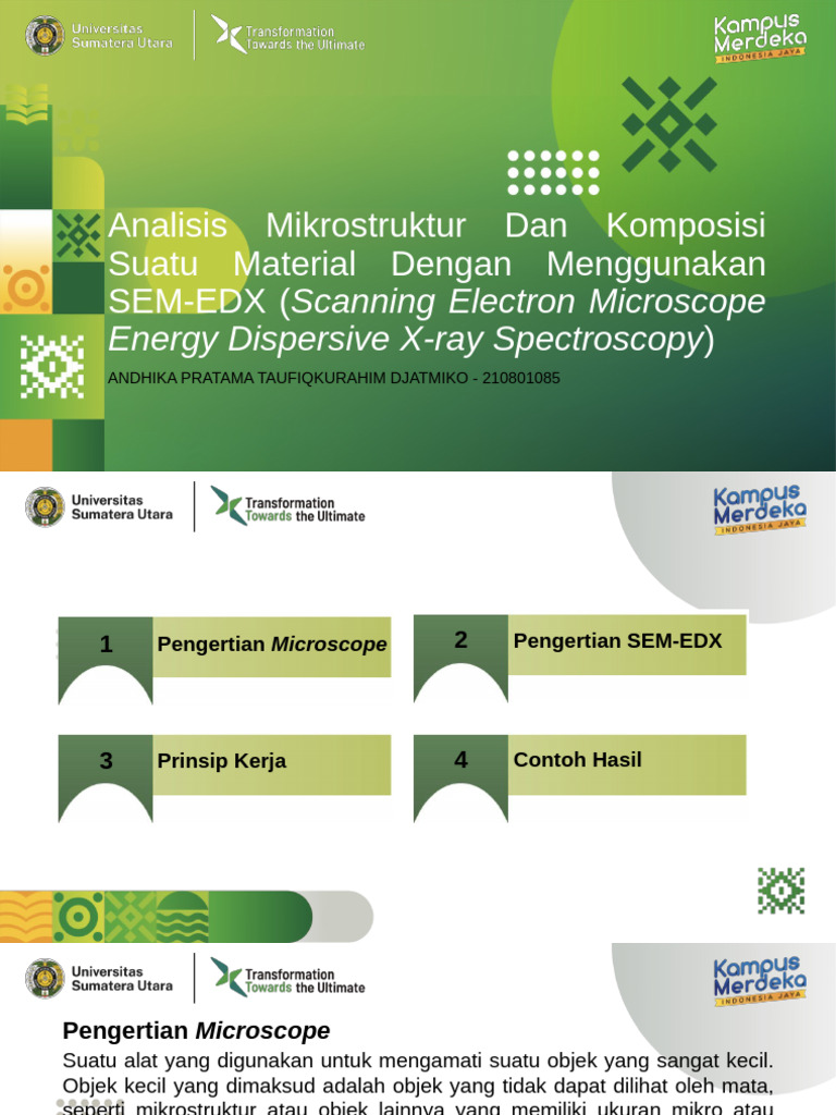 Analisis Mikrostruktur Dan Komposisi Material Dengan Menggunakan SEM-EDX | PDF