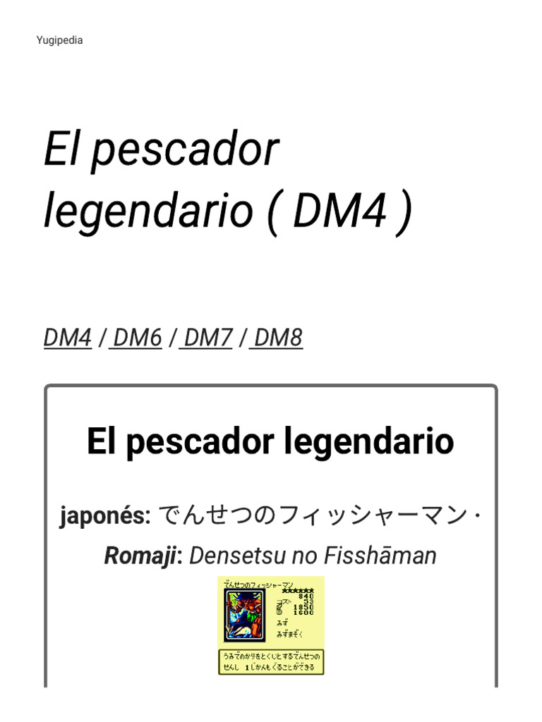 El Pescador Legendario (DM4) | PDF