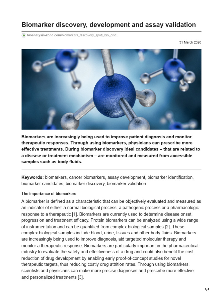 Biomarker Discovery Development and Assay Validation-20200301 | PDF ...