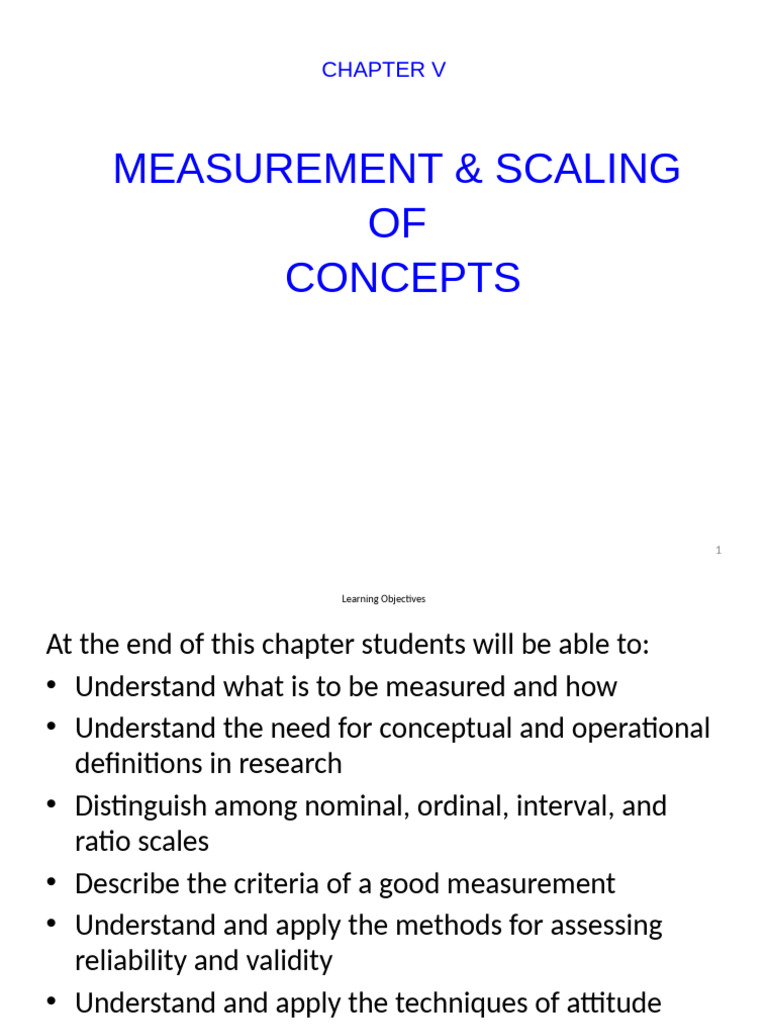 Chapter 5 Measurement | PDF | Level Of Measurement | Attitude (Psychology)