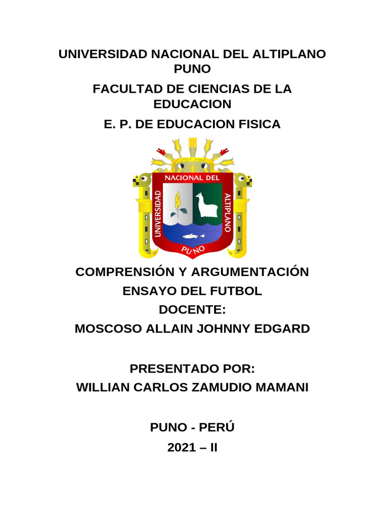 Ensayo Del Futbol | PDF | Asociación de Futbol | Deportes