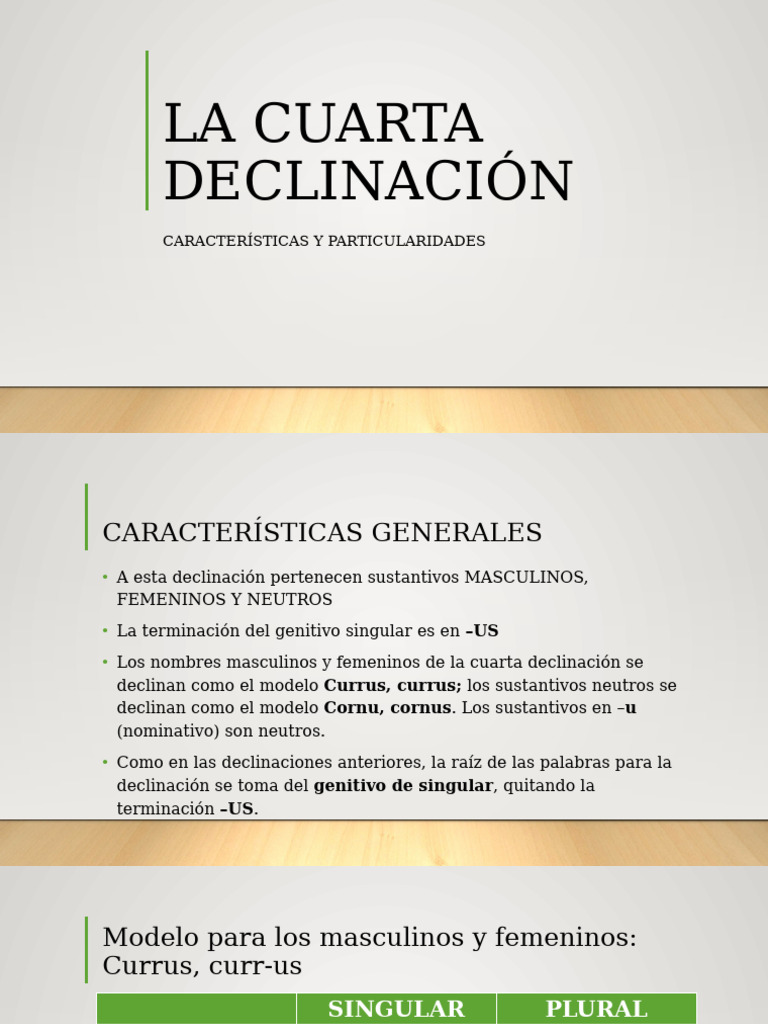 La Cuarta Declinación | PDF | Tipología Lingüística | Semántica