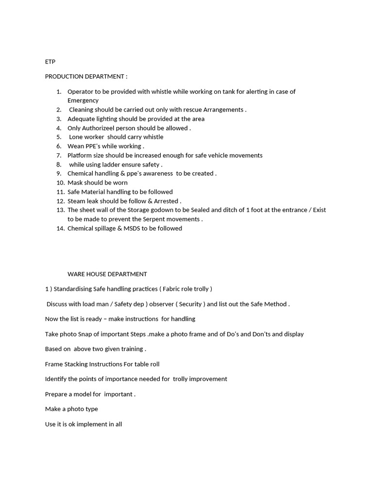 Safety Protocols for Production Departments | PDF | Personal Protective ...