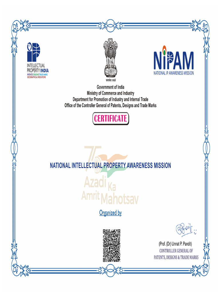 NIPAM Certificate IPR - EVENT | PDF