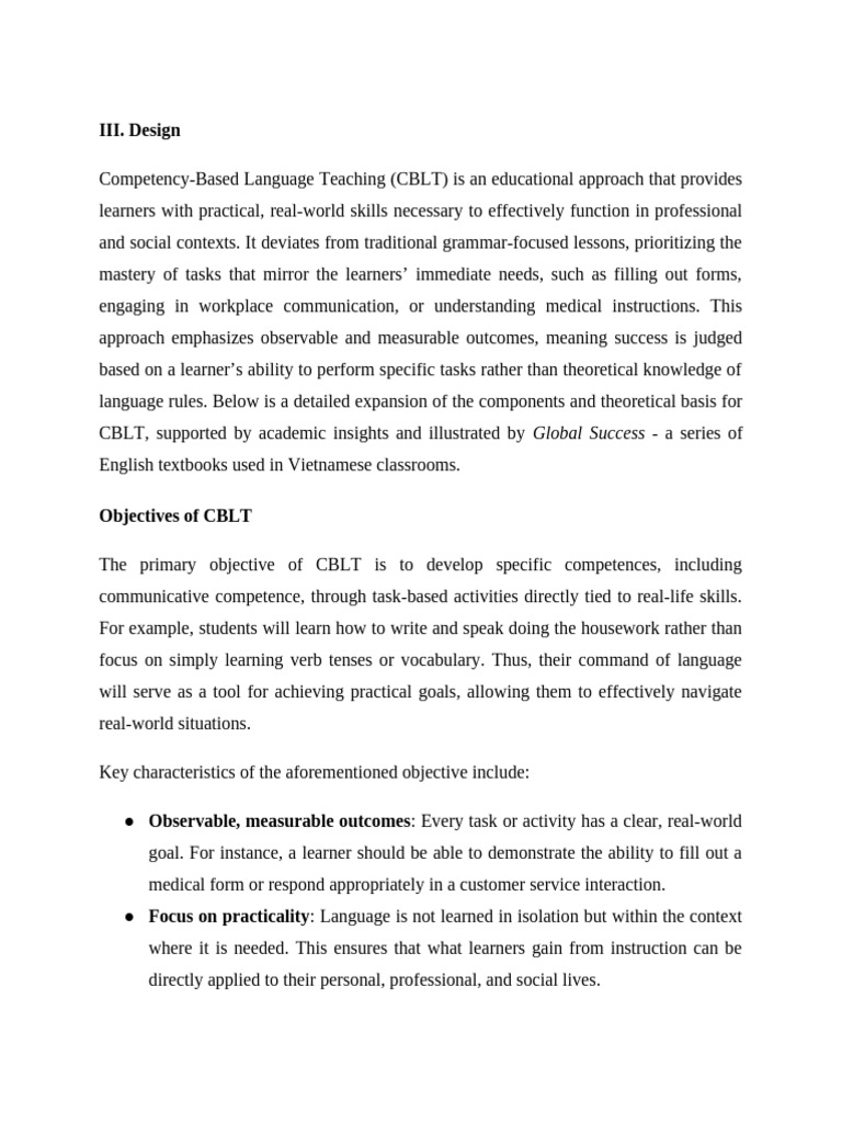 Chương 3 - ELT (Competency-Based Language Teaching) | PDF | Learning ...