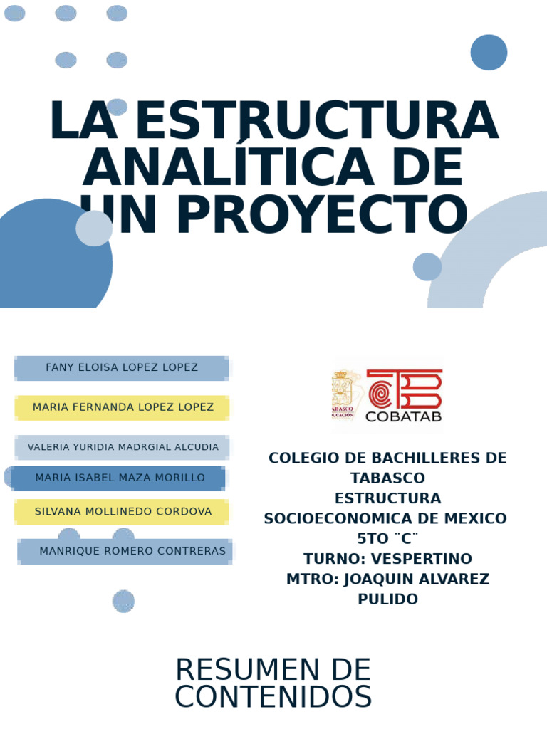 Estructura Analítica y MML en Proyectos | PDF