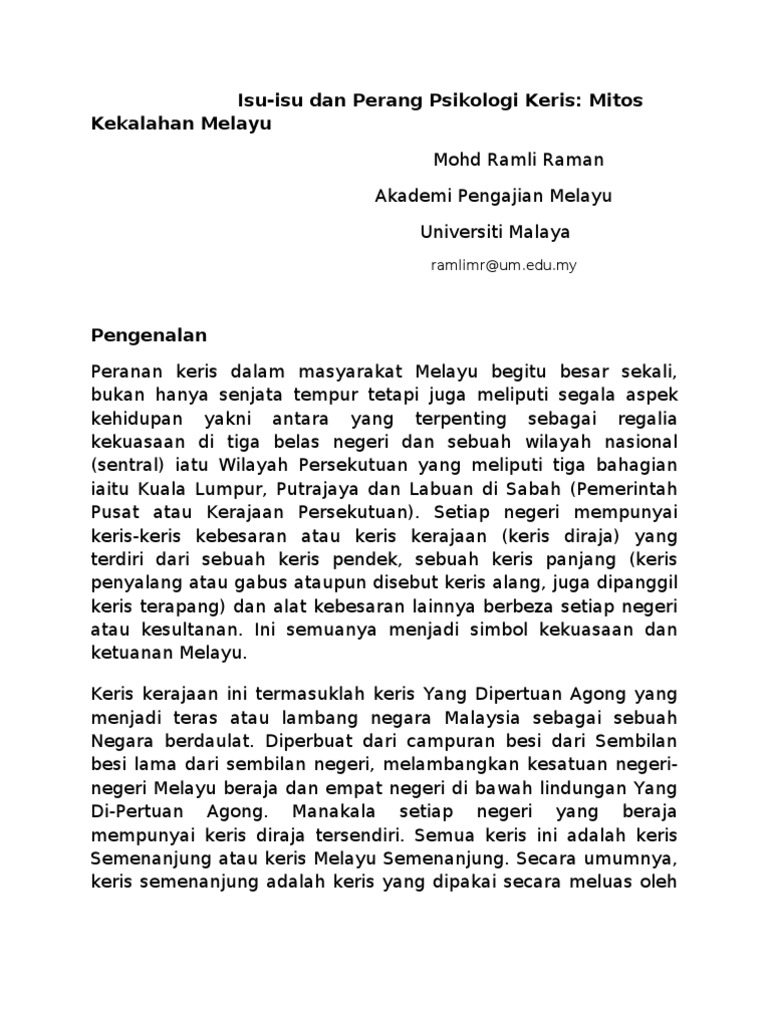 Isu-Isu Keris | PDF
