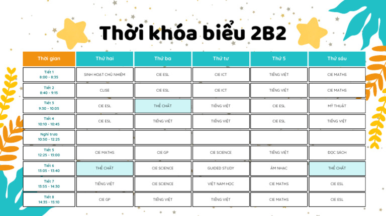 Robot Classroom Weekly Timetable | PDF