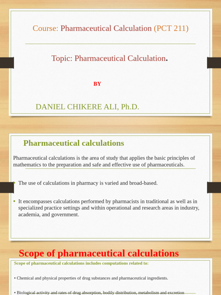 Pharmaceutical Calculations | PDF | Pharmacy | Medical Prescription