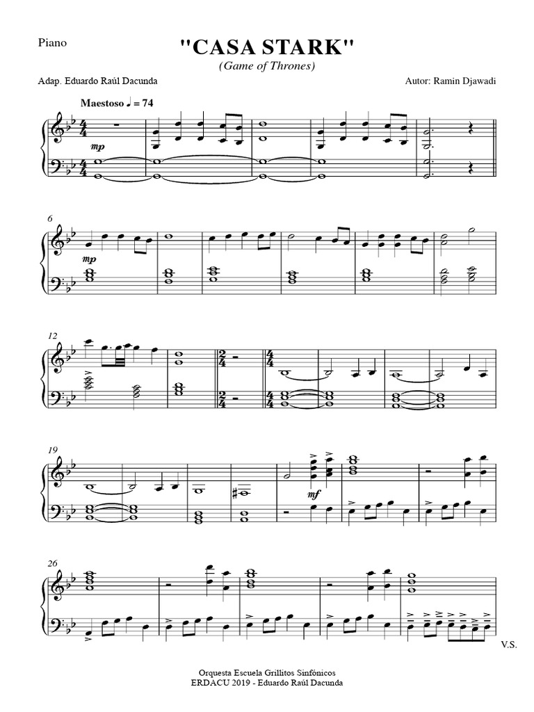 House Stark - Piano | PDF