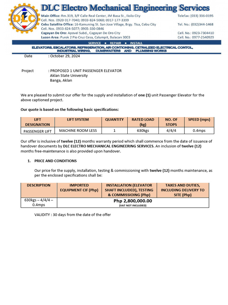 Aklan State University Elevator | PDF | Elevator | Manufactured Goods