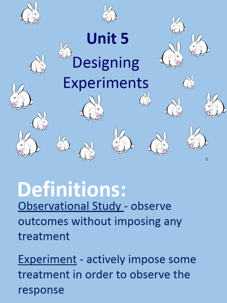 Unit 5 - Experimental Design 2022 | PDF | Experiment | Confounding