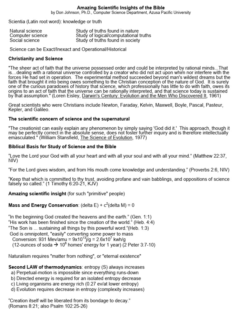 Amazing Insights | PDF | Science | Bible