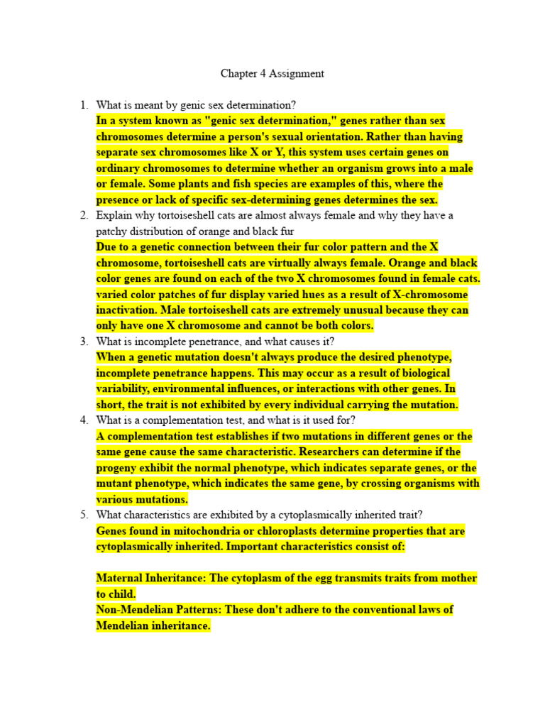 Chapter 4 Assignment | PDF