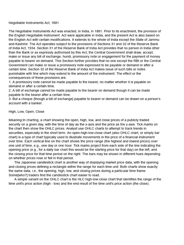 Negotiable Instruments Act, 1881 | PDF | Negotiable Instrument ...
